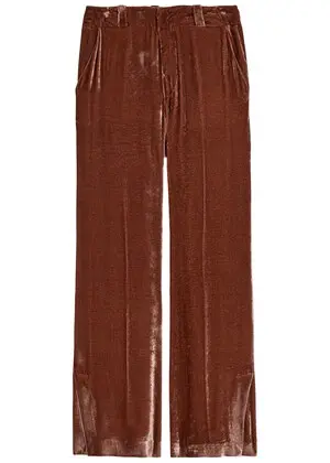 La DoubleJ Velvet Flared-leg Trousers