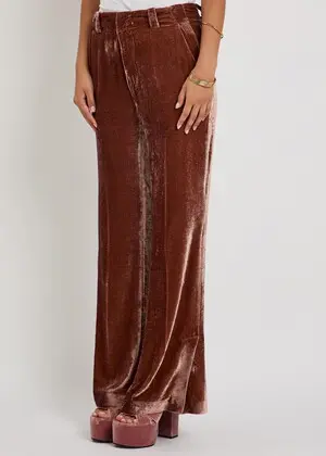La DoubleJ Velvet Flared-leg Trousers