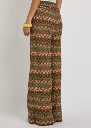 La DoubleJ Open-knit Cotton-blend Trousers