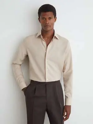 ATELIER Wool Long-sleeve Slim-fit Shirt