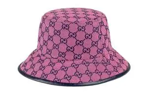 Gucci Gg Monogram Multicolor Reversible Bucket Hat 'pink Blue