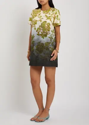 La DoubleJ Swing Floral-print Woven Mini Dress