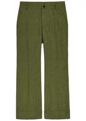 LA DOUBLEJ LA DOUBLE J Hendrix Textured Flared-Leg Woven Trousers