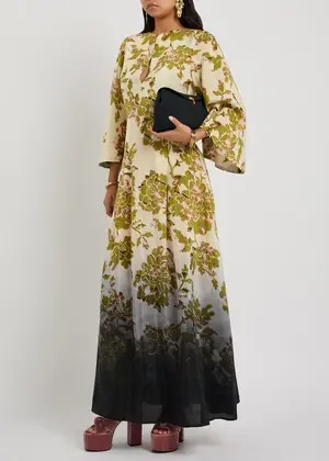La DoubleJ Belle Kaftan Printed Silk Maxi Dress
