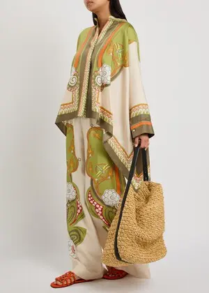 La DoubleJ Printed Asymmetric Silk Shirt - Multicoloured