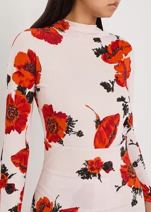 Alaïa Floral-print Stretch-jersey Bodysuit