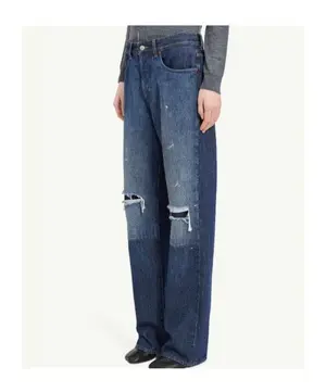 MAISON MARGIELA Barrel-leg Jeans With Patchwork And Ripped Details