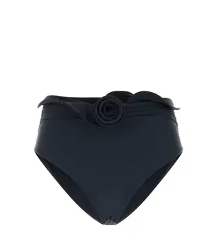 Magda Butrym Ruched Floral Swim Briefs - Black