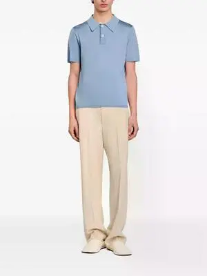 Sandro Short-sleeve Knitted Polo Shirt - Blue