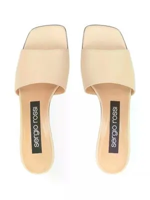 SERGIO ROSSI Open Toe Square Heeled Sandals