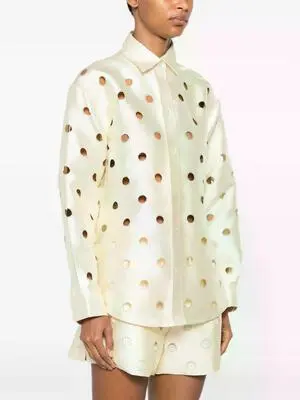 Sandro Rhinestone-embellished Cut-out Shirt
