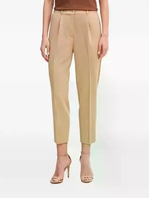 Sisley Pleated Belt-loop Trousers - Neutrals