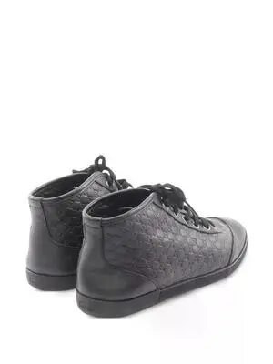 Gucci Leather Embossed Guccissima High-top Lace-up Sneakers
