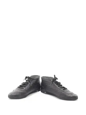 Gucci Leather Embossed Guccissima High-top Lace-up Sneakers