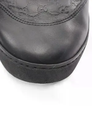 Gucci Leather Embossed Guccissima High-top Lace-up Sneakers