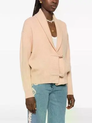FORTE_FORTE Ribbed Shawl-collar Cardigan