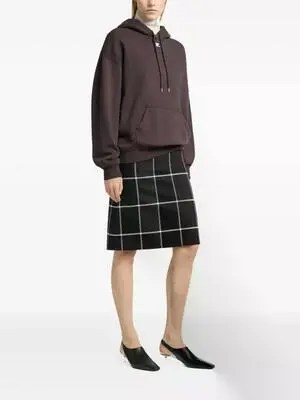 COURREGES Logo-patch Cotton Hoodie - Brown