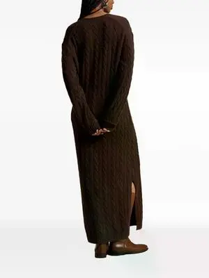 Polo Ralph Lauren Cable-knit V-neck Sweater Maxi Dress