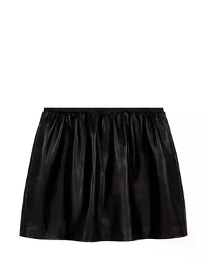 Maje Short Leather Skirt