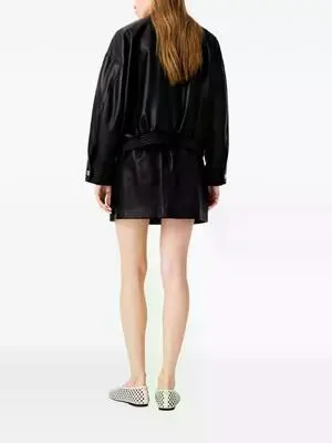 Maje Short Leather Skirt