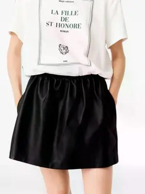 Maje Short Leather Skirt