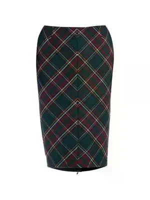 N°21 Tartan-check Midi Pencil Skirt