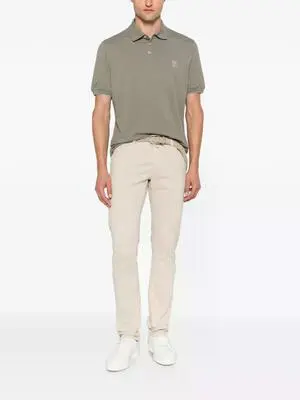 Jacob Cohen Nick Logo-patch Slim-fit Cotton Trousers - Neutrals