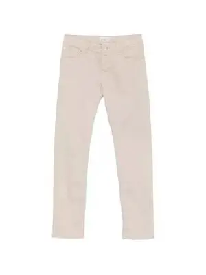 Jacob Cohen Nick Slim-fit Cotton Trousers With Logo Patch - Neutrals