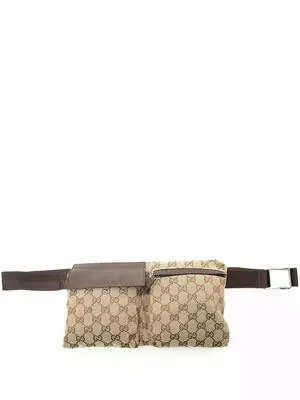 Gucci 2000-2015 Gg Canvas Double Pocket Belt Bag - Neutrals