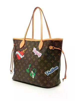 LOUIS VUITTON 2018 Monogram Patches Neverfull Mm Tote Bag