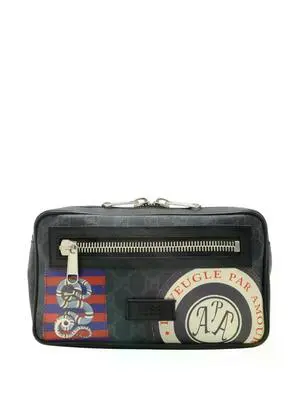 Gucci 2016-2026 Gg Supreme Web Night Courrier Belt Bag - Black