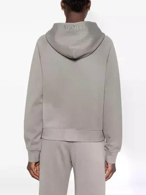 Max Mara Logo-embroidered Zip-up Hoodie - Grey