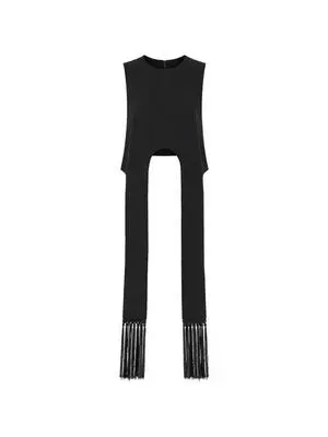 Alexis Rennes Fringe-trim Top - Black