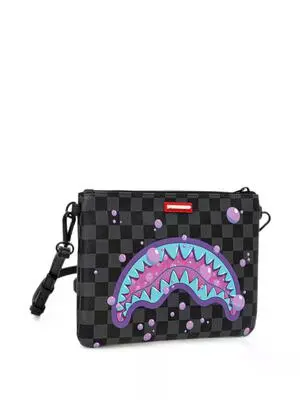 SPRAYGROUND Purple Slime Checkered Shark-mouth Clutch Bag