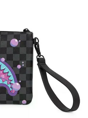 SPRAYGROUND Purple Slime Checkered Shark-mouth Clutch Bag