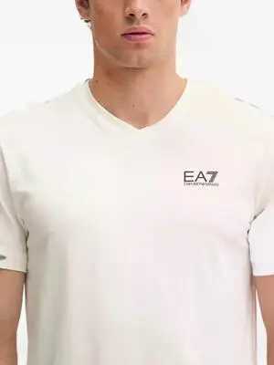 EA7 Logo-print V-neck T-shirt