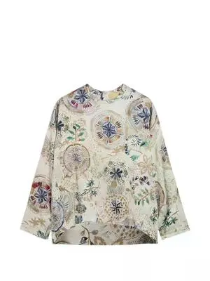 Momoni Stillan Printed Long-sleeve Blouse