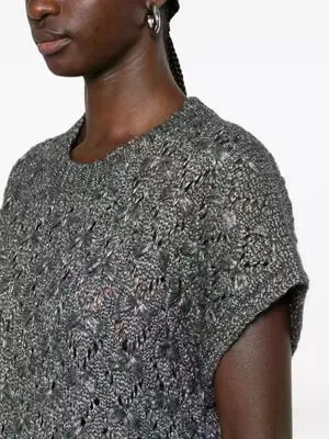Fabiana Filippi Open-knit Cap-sleeve Sweater