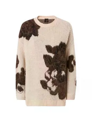 Pinko Floral Intarsia Knitted Sweater - Neutrals