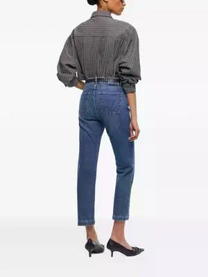 Pinko Faded-effect Cropped Jeans