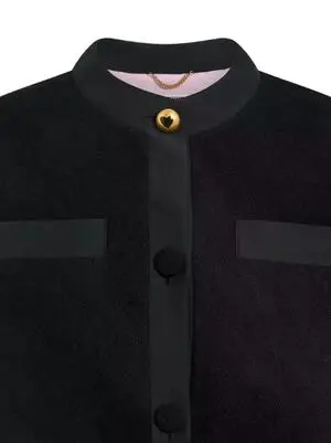 Moschino Layered Bouclé-knit Jacket With Heart Motif Button