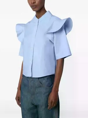 Moschino Ruffled Short-sleeve Shirt - Blue