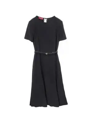 Gucci 2000s Belted Short-sleeved Midi Dress