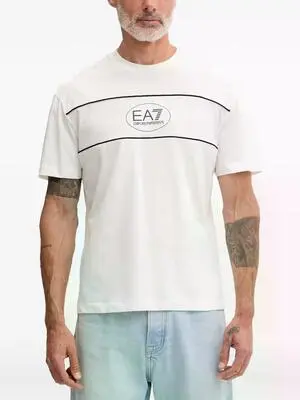 EA7 Logo-print T-shirt - Neutrals