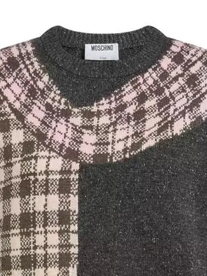 Moschino Trompe-l'oeil Scarf Print Sweater - Grey