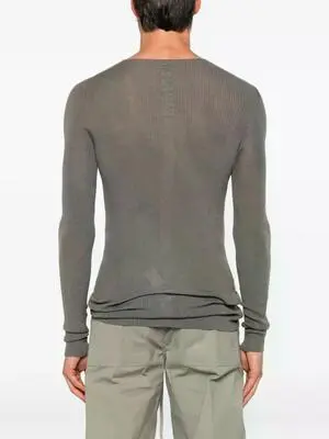 Rick Owens Ribbed Knit Round Neck Sweater