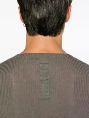 Rick Owens Ribbed Knit Round Neck Sweater