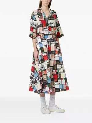 Moschino Print A-line Midi Skirt - Black