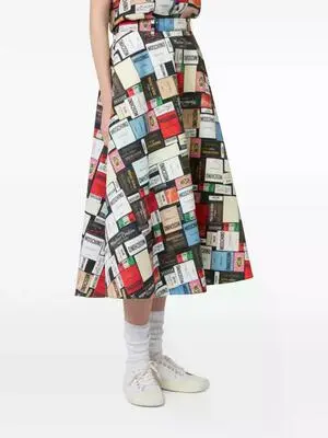Moschino Print A-line Midi Skirt - Black