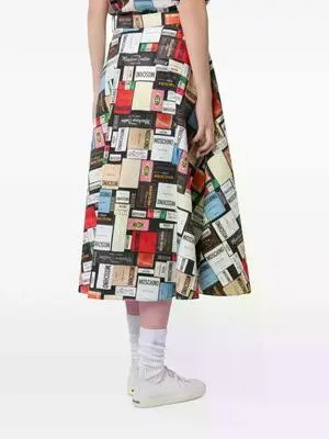 Moschino Print A-line Midi Skirt - Black
